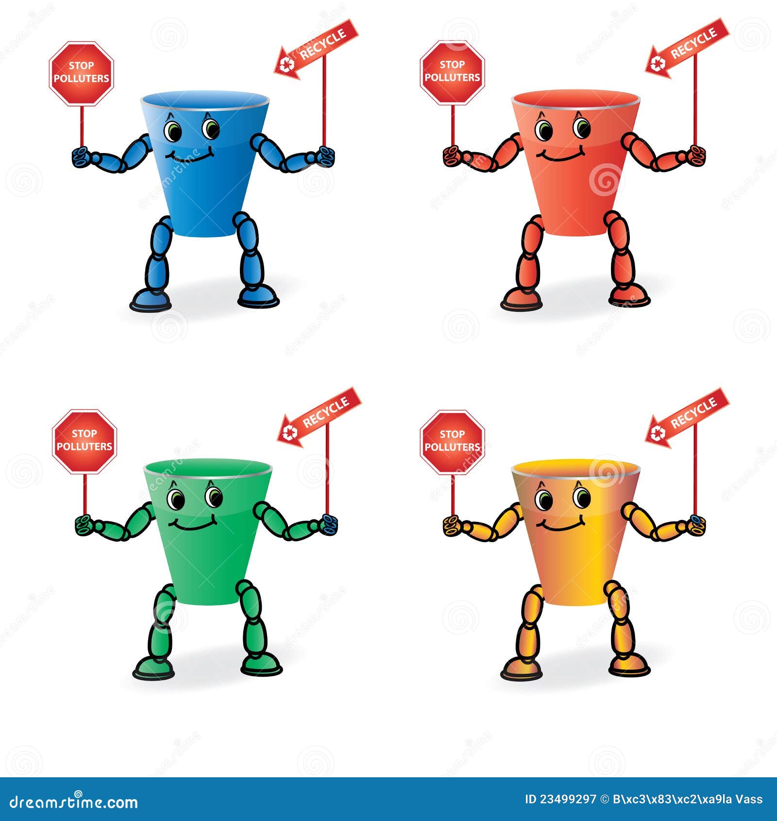 Vector Color Recycle Bin Figure Stock Vector - Illustration of ...
