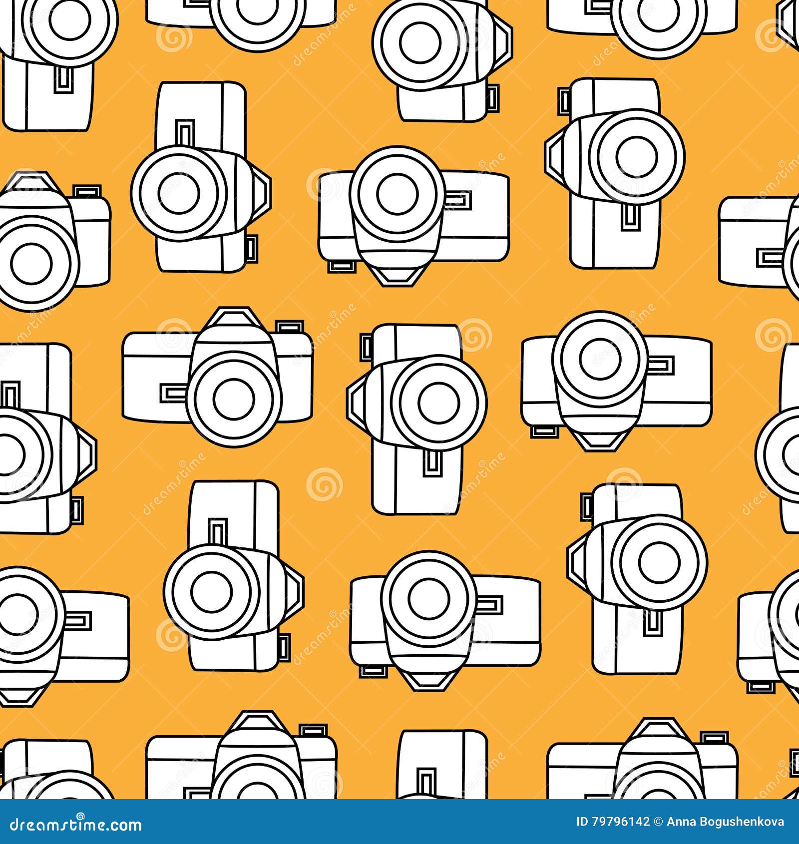 Vector Color Retro Seamless Photo Camera with Shutter Stock Vector ...