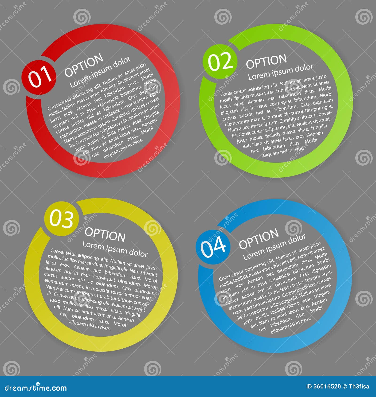 Vector Color Rounded Paper Option Labels Stock Vector - Illustration of ...