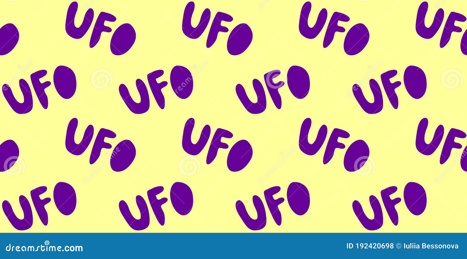 Vector Color Seamless Pattern with the Word UFO. Background and Texture ...