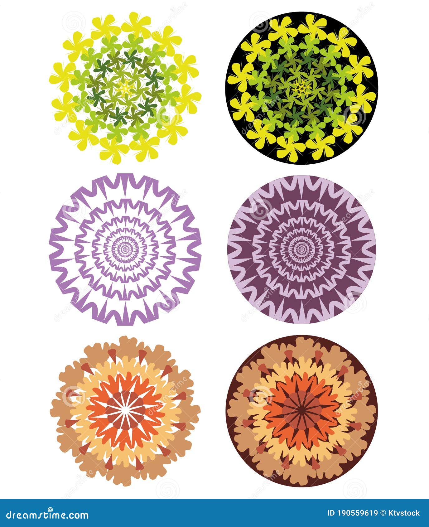 Vector Set of Circles with Rhythmic Elements Stock Vector ...