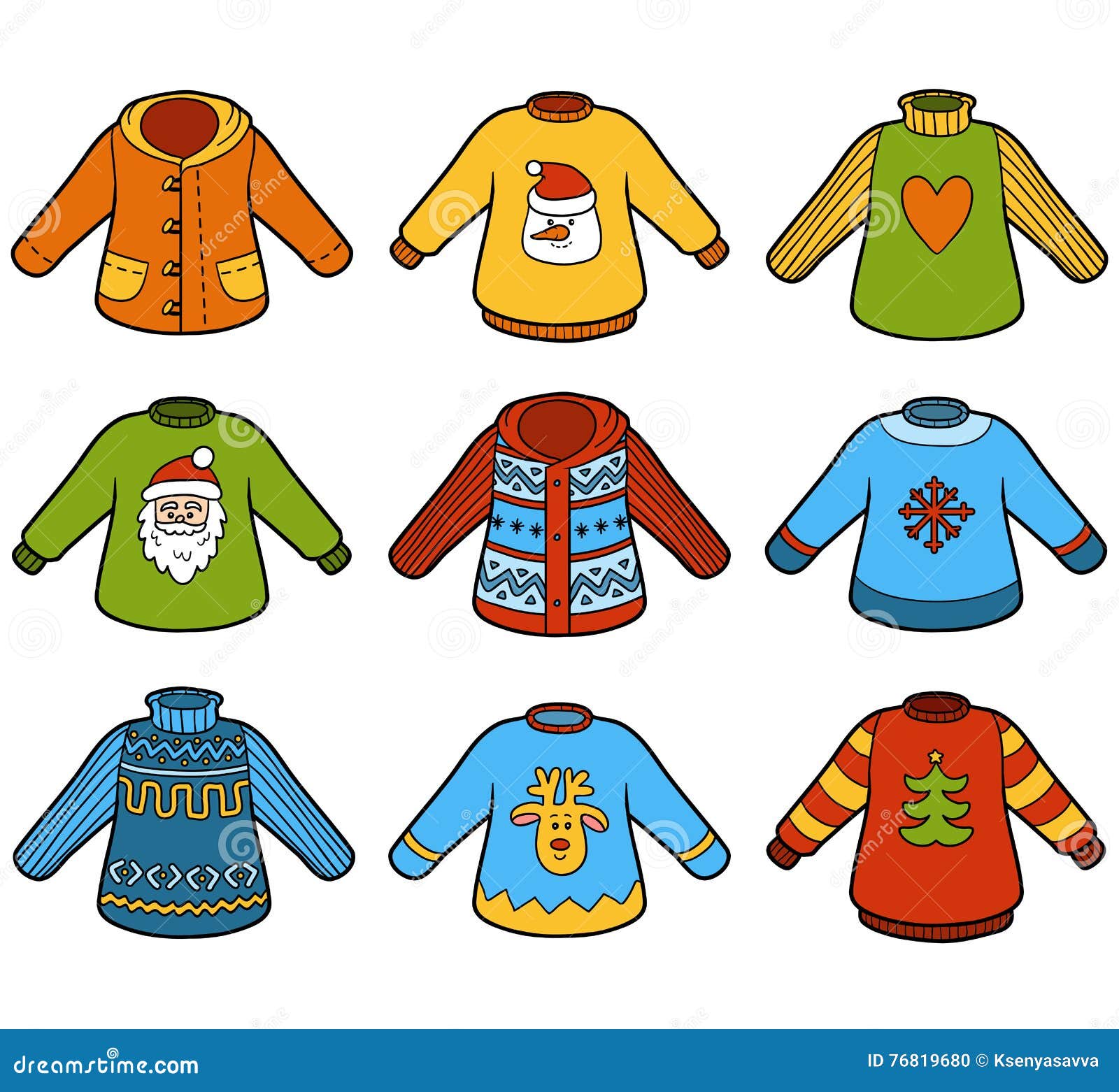 Vector Color Set of Sweaters Stock Vector - Illustration of colorful ...