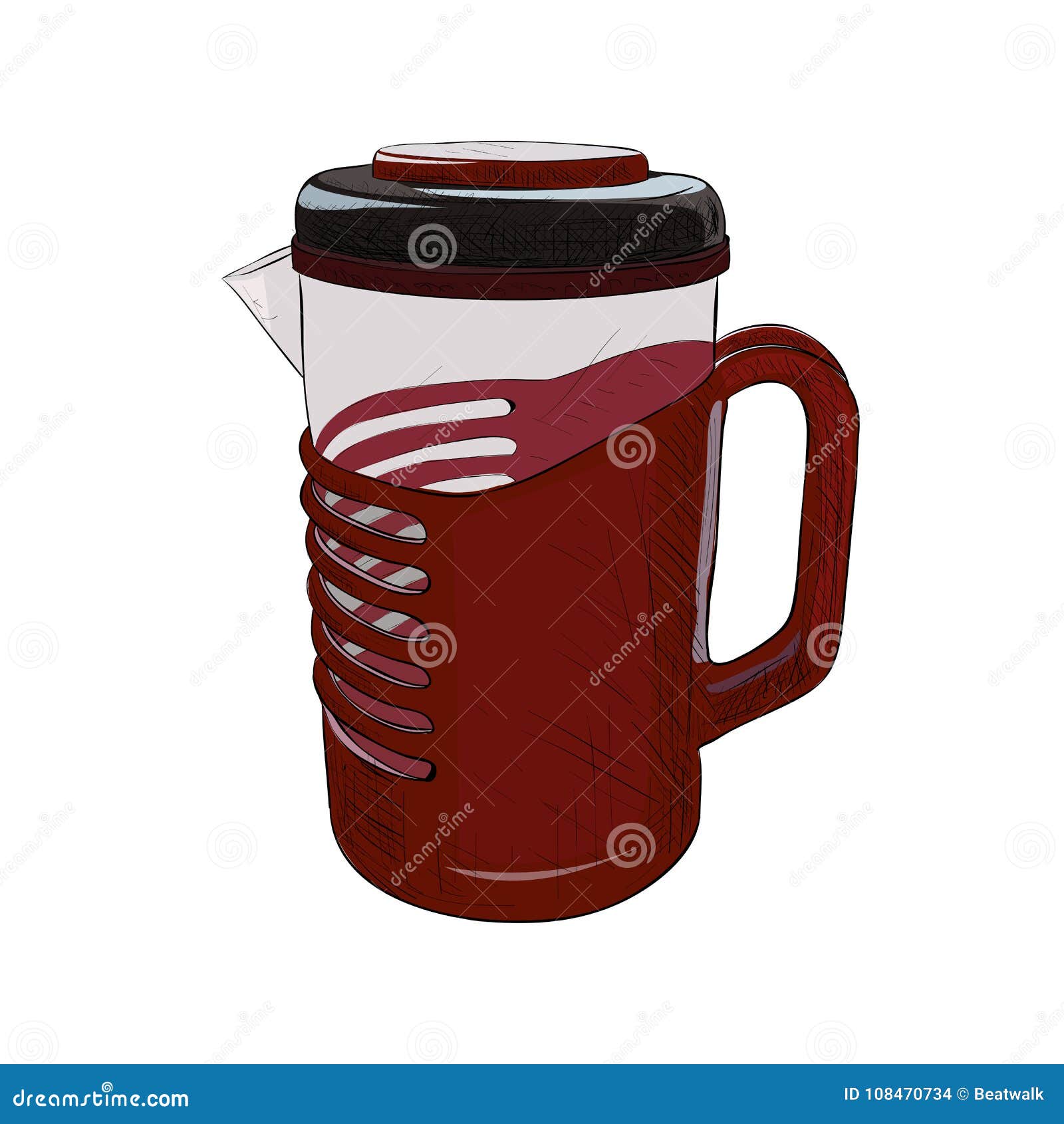 Vector Color Sketch of Carafe Stock Vector - Illustration of cook ...