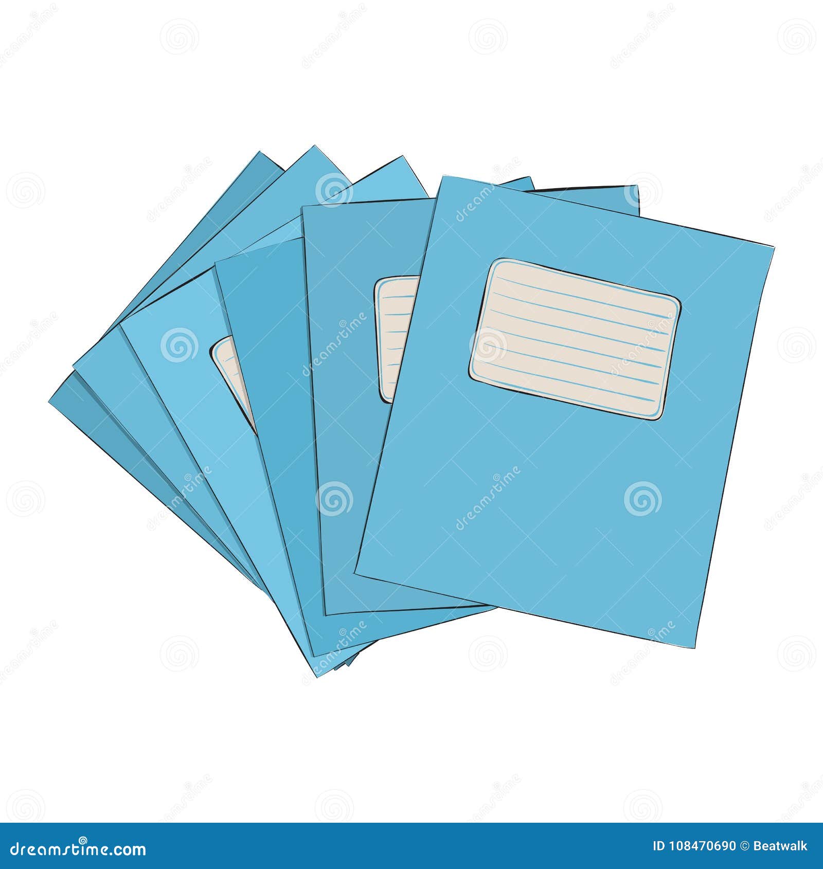 Vector Color Sketch of Exercise Books. Stock Vector - Illustration of ...