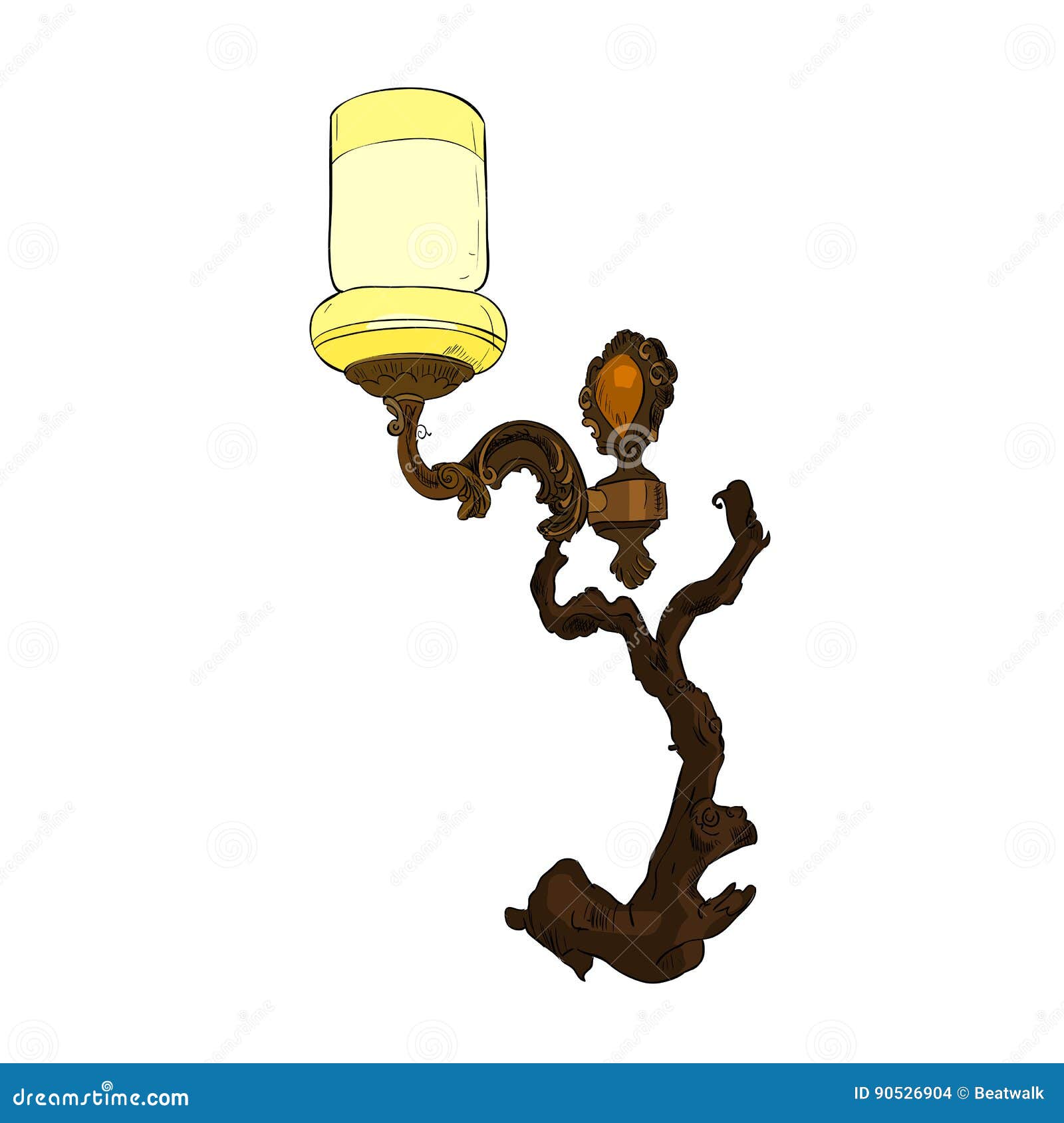 Vector Color Sketch of Sconce Stock Vector - Illustration of drawing ...