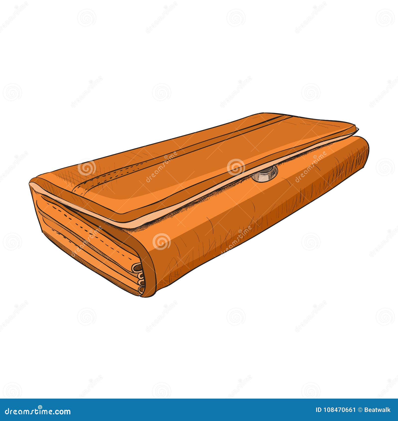 Vector Color Sketch of Wallet. Stock Vector - Illustration of financial ...