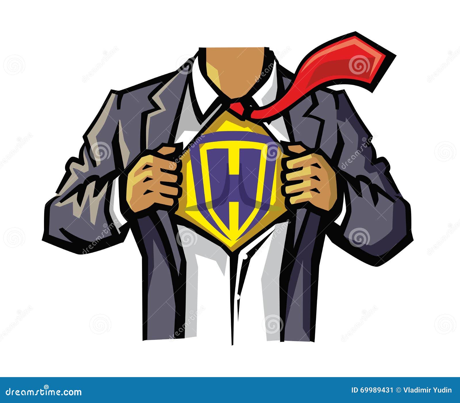 Superhero Chest Illustration | CartoonDealer.com #111800362
