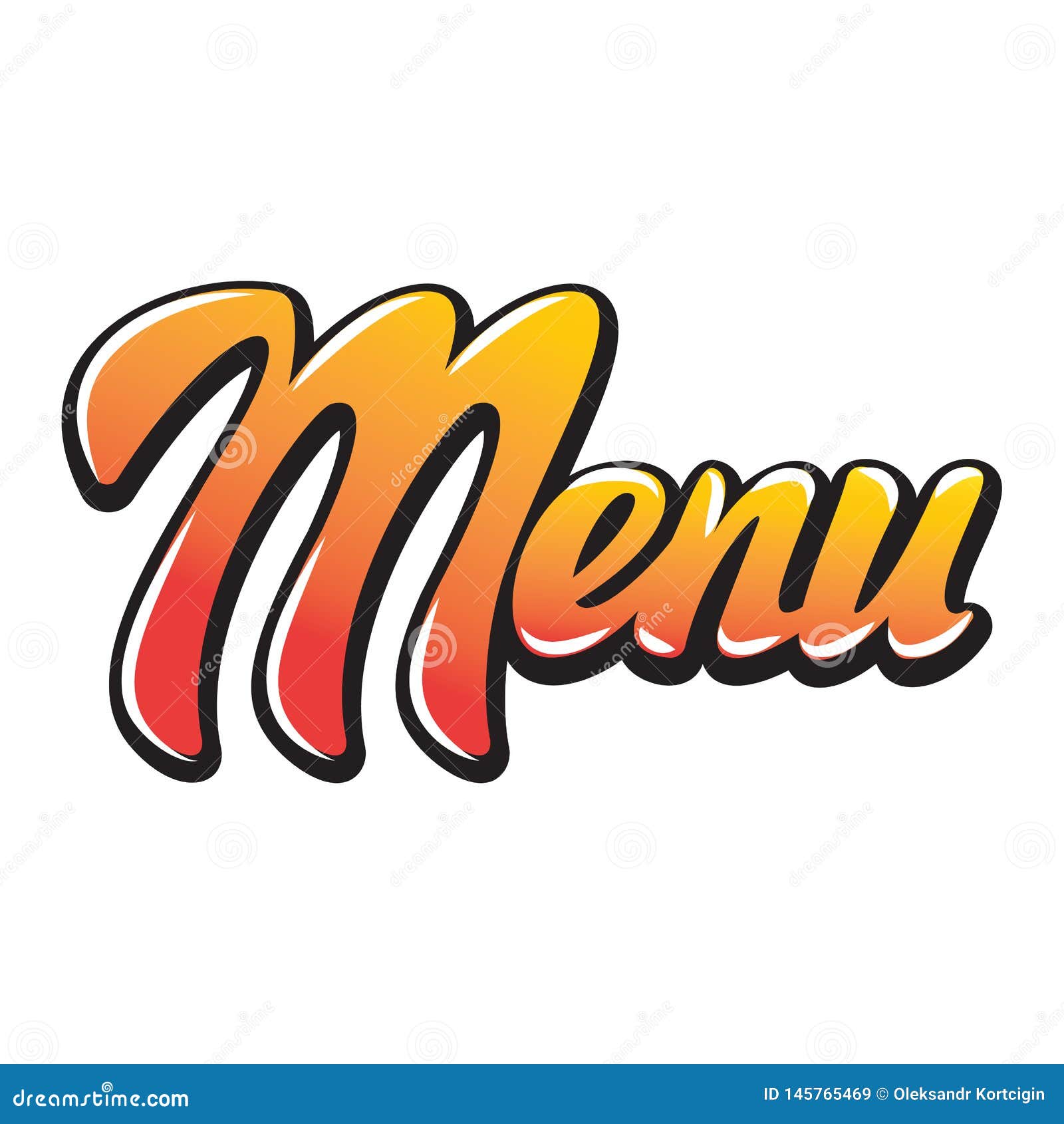 Vector Color Template for a Menu with Calligraphy Lettering Stock ...