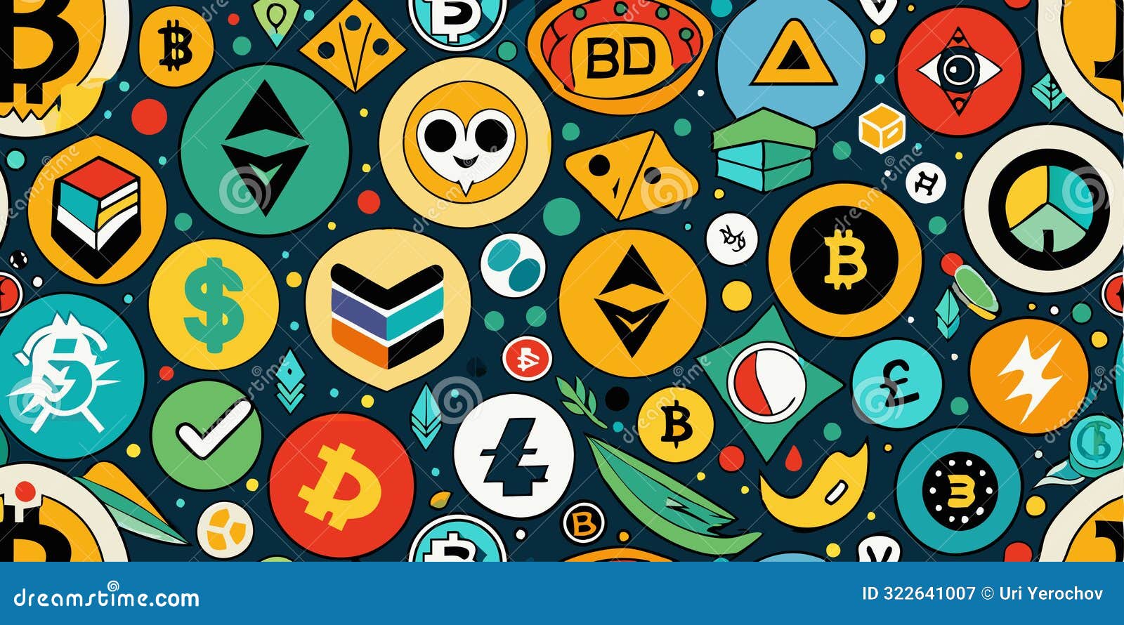 Vector Color Version Logos of Cryptocurrency Coins and Tokens Stock ...