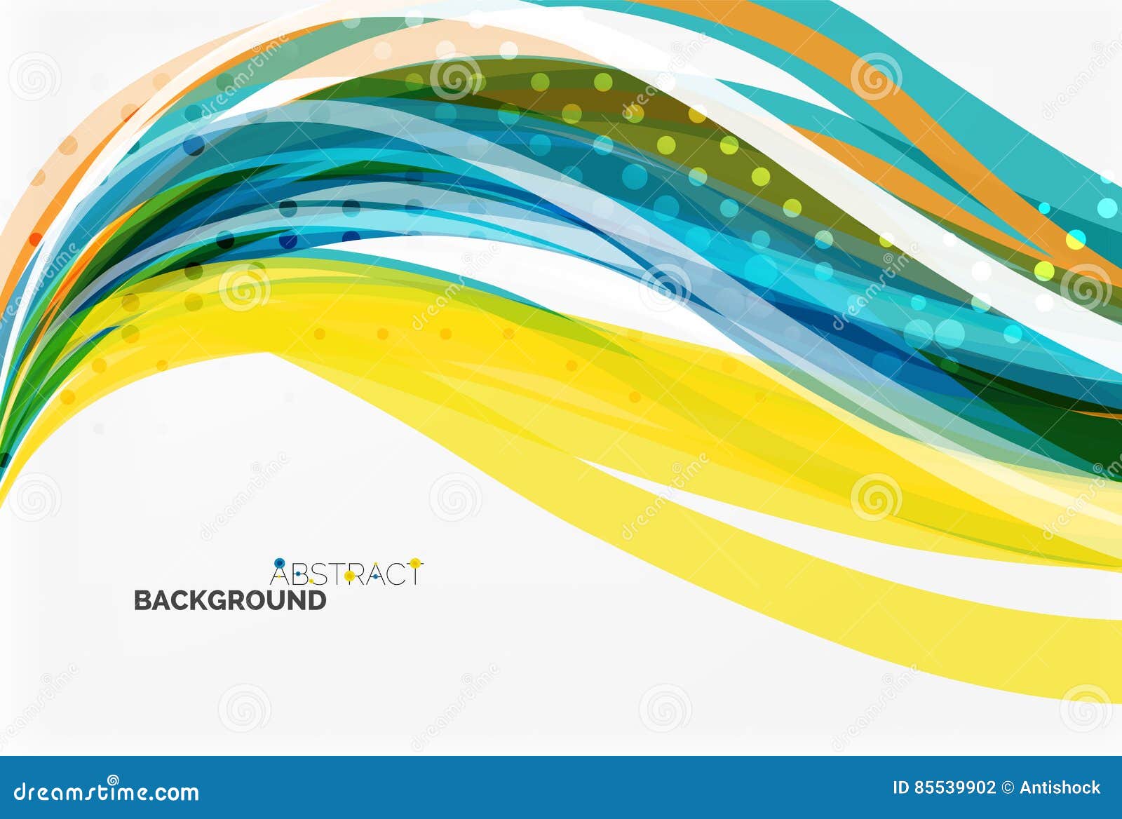 Vector Color Wave Lines with Dotted Effect on Light Background Stock ...