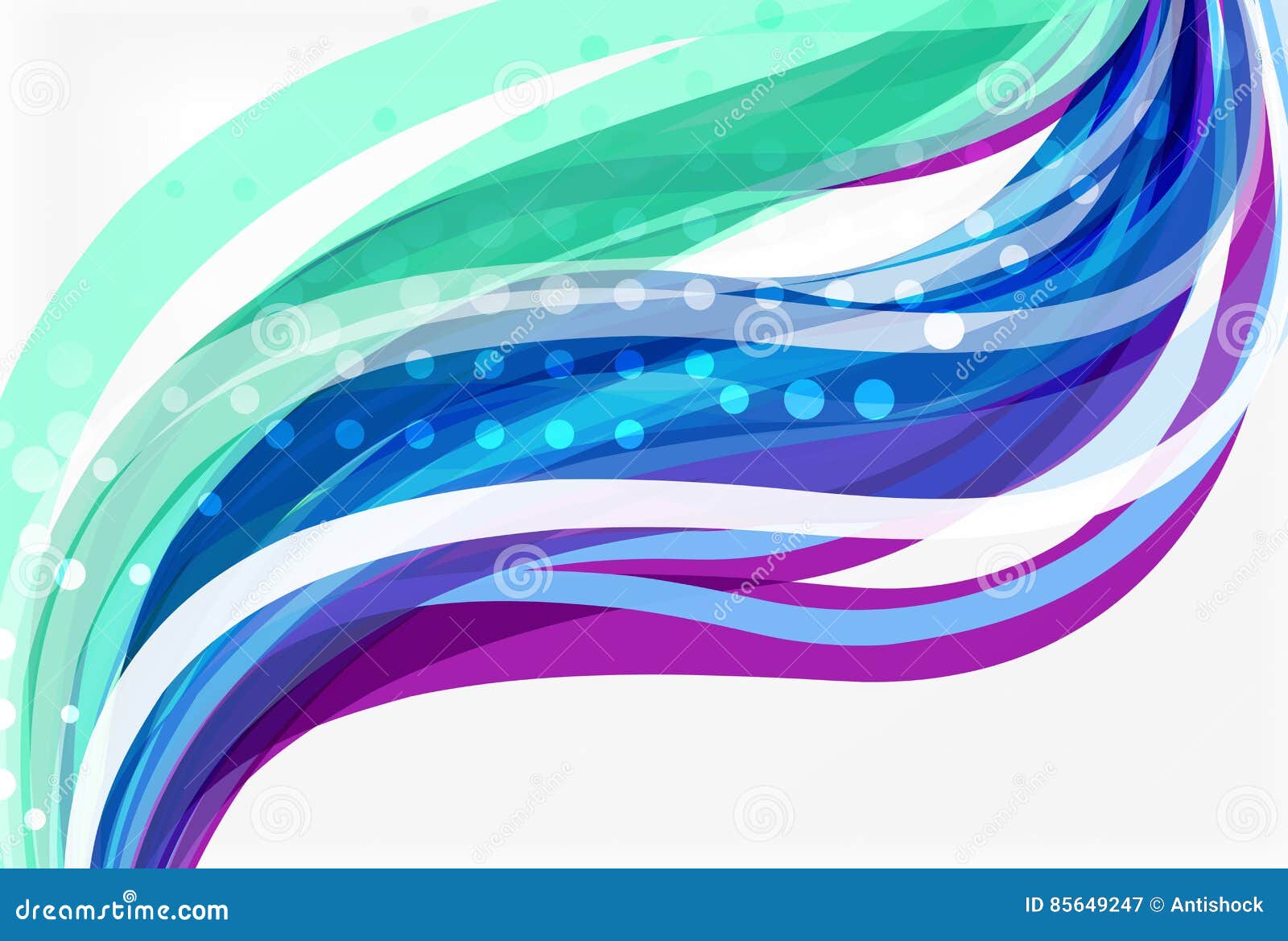 Vector Color Wave Lines with Dotted Effect on Light Background Stock ...