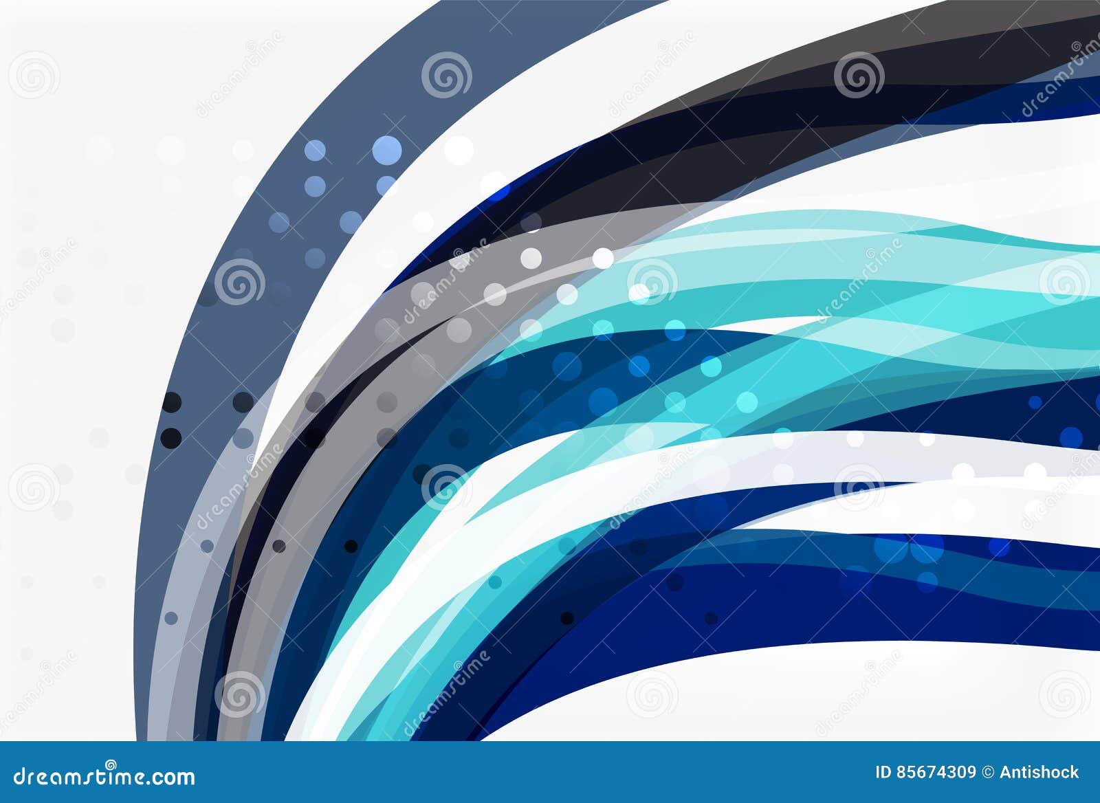 Vector Color Wave Lines with Dotted Effect on Light Background Stock ...