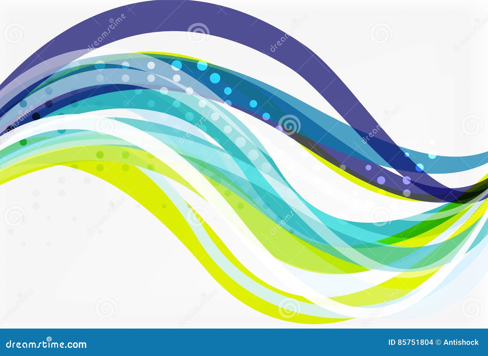 Vector Color Wave Lines with Dotted Effect on Light Background Stock ...