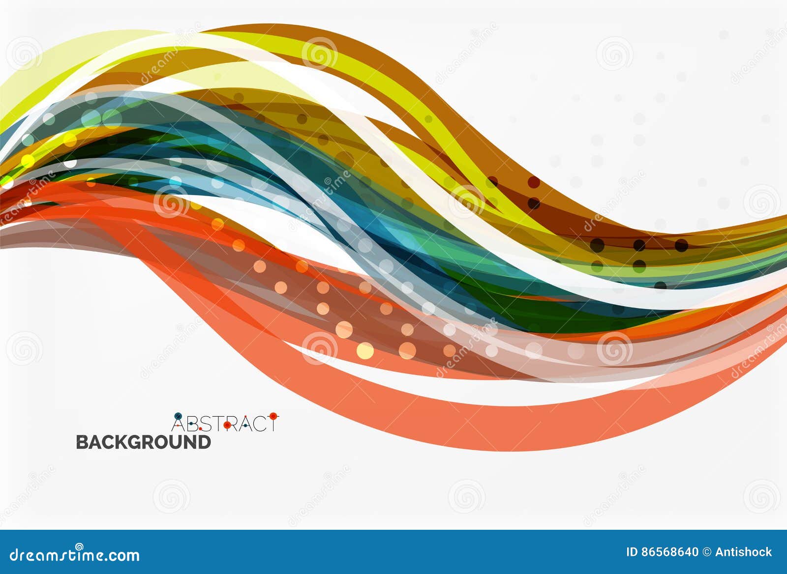 Vector Color Wave Lines with Dotted Effect on Light Background Stock ...
