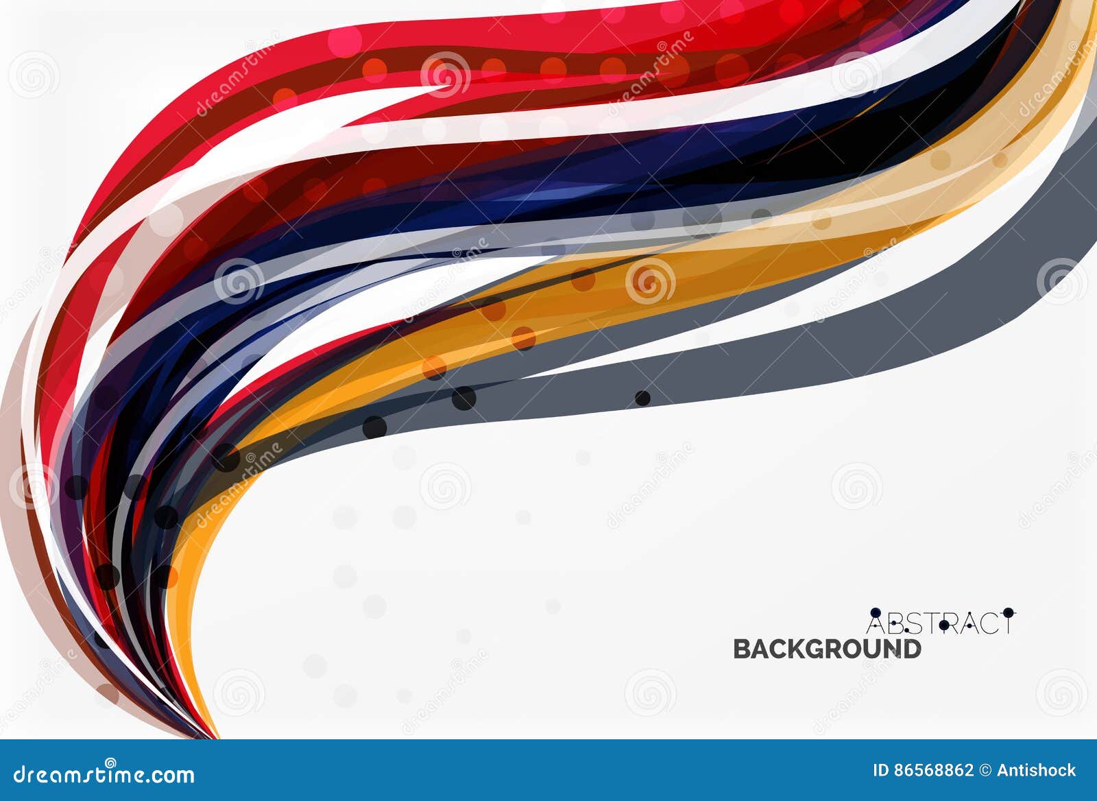 Vector Color Wave Lines with Dotted Effect on Light Background Stock ...