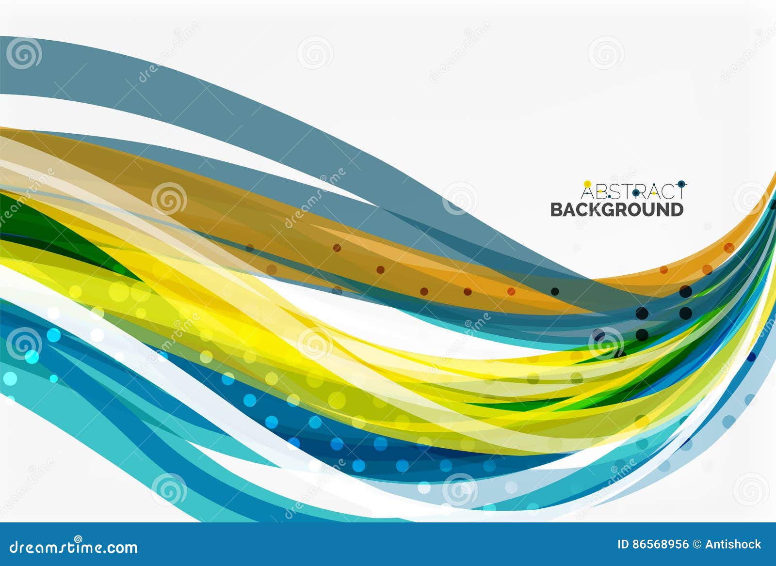Vector Color Wave Lines with Dotted Effect on Light Background Stock ...
