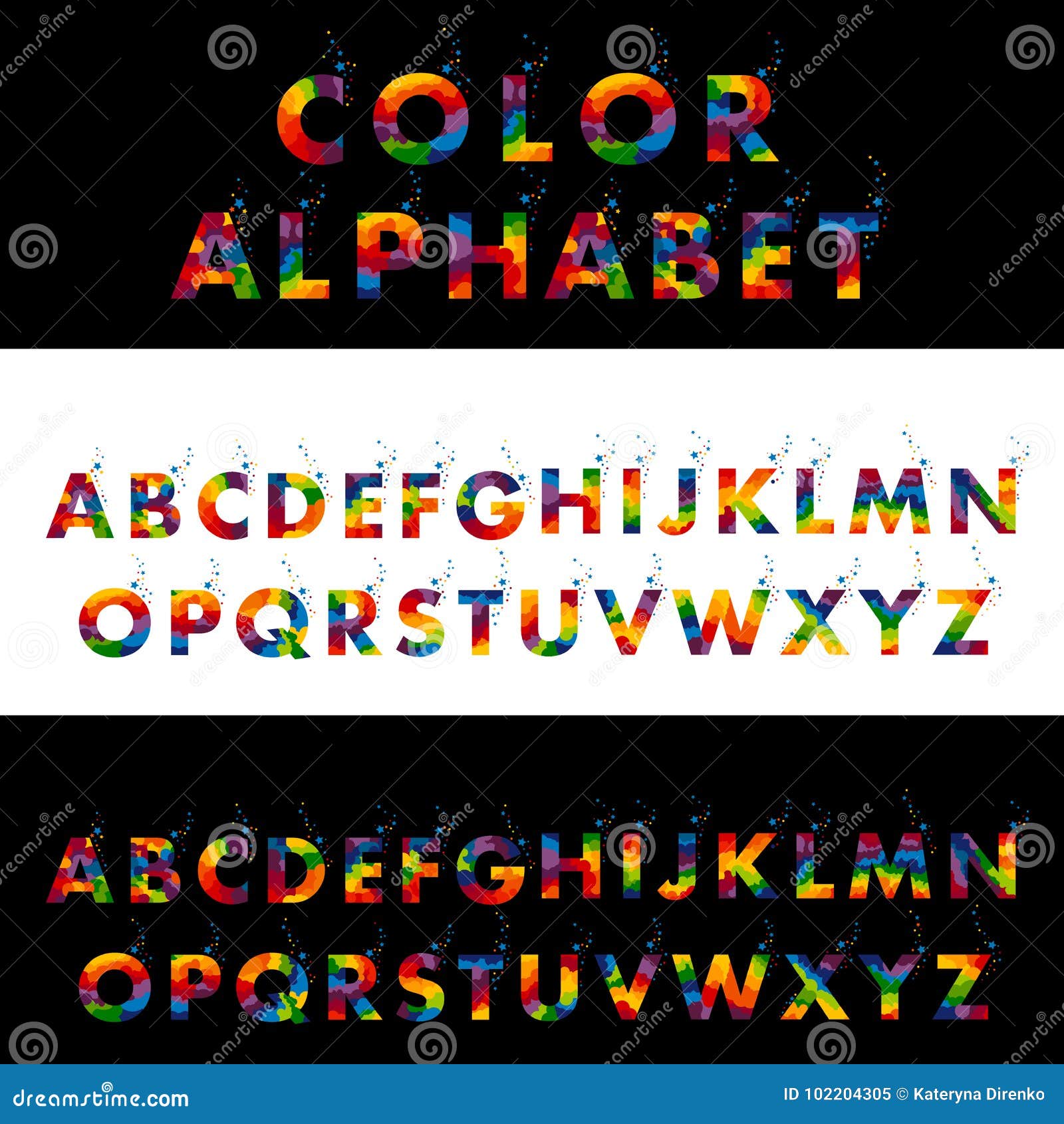 Colored Alphabet. Colored Letters Vector Stock Illustration ...