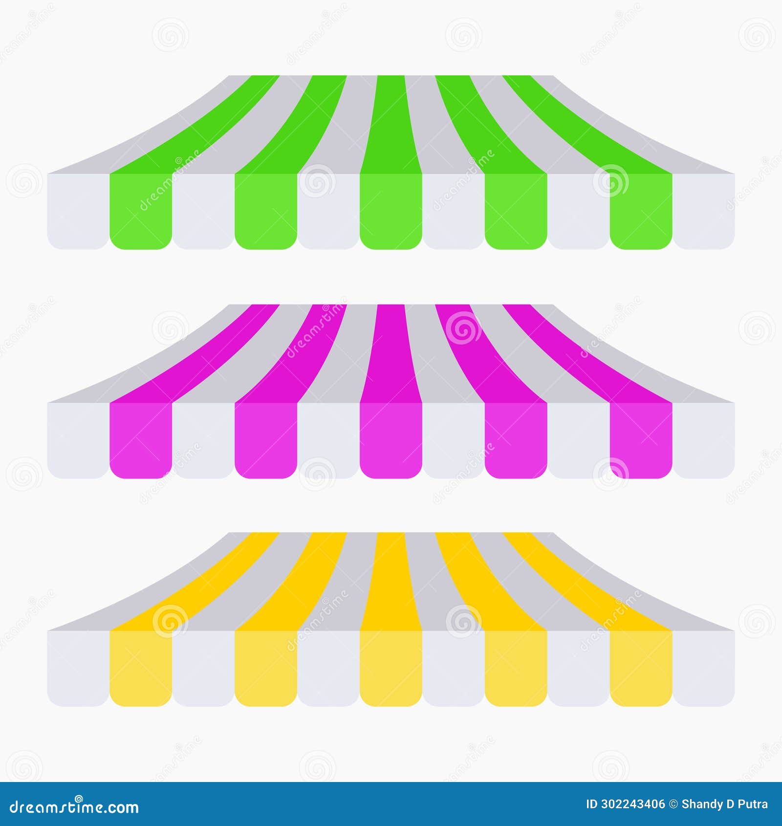 Vector Colored Awnings, Shop Canopy Set Stock Vector - Illustration of ...