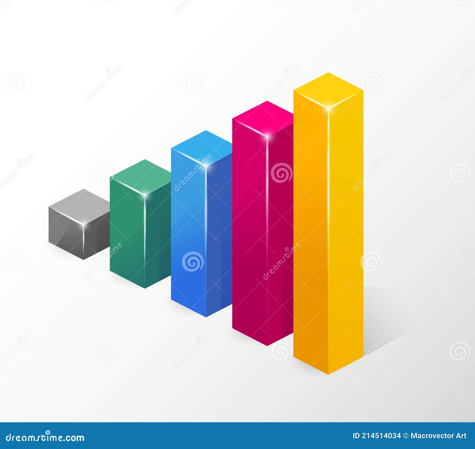Vector Colored Bar Chart Isolated on White Stock Vector - Illustration ...