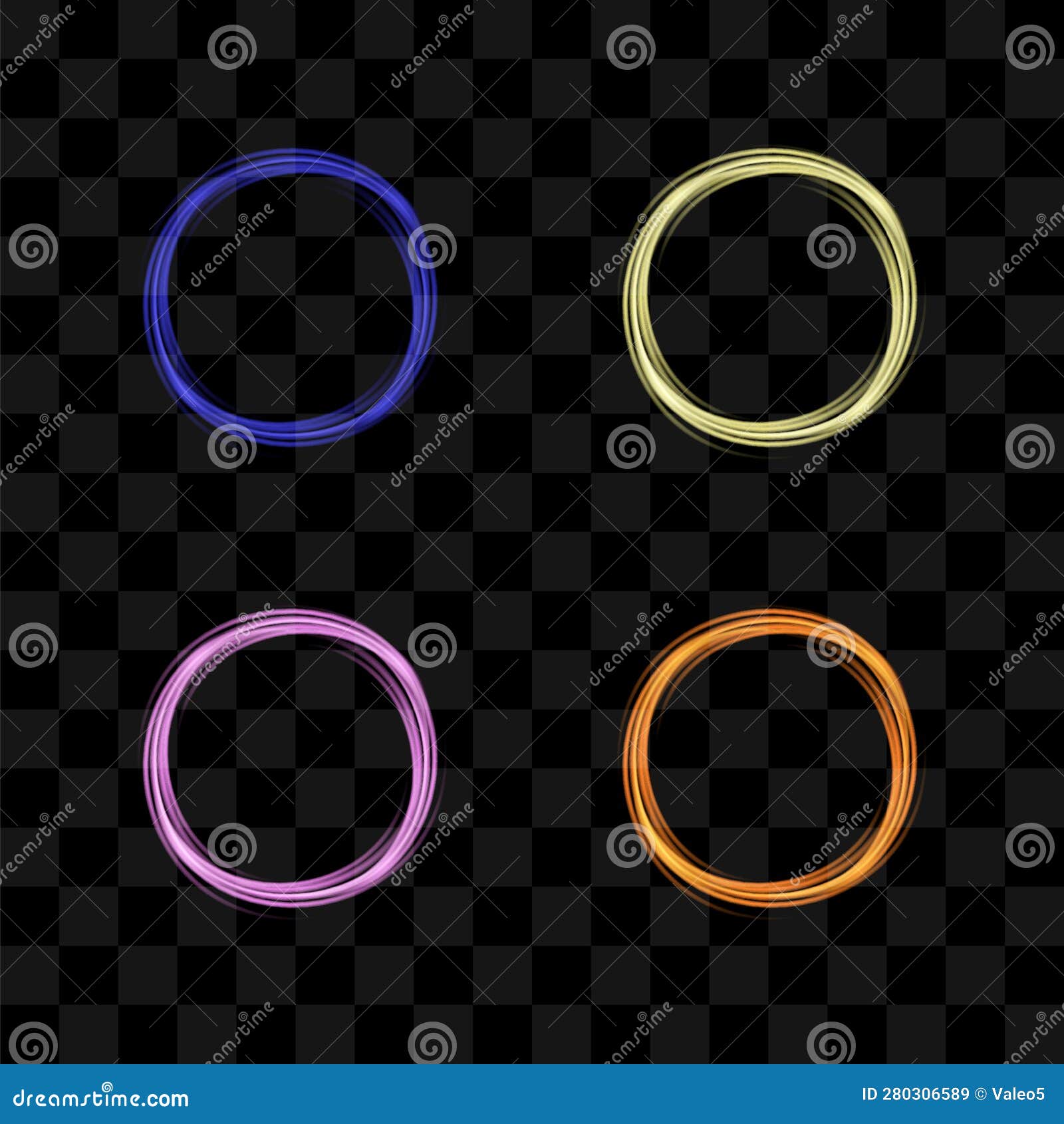 Vector Colored Blurred Frames Set on Dark Background. Cartoon Colorful ...