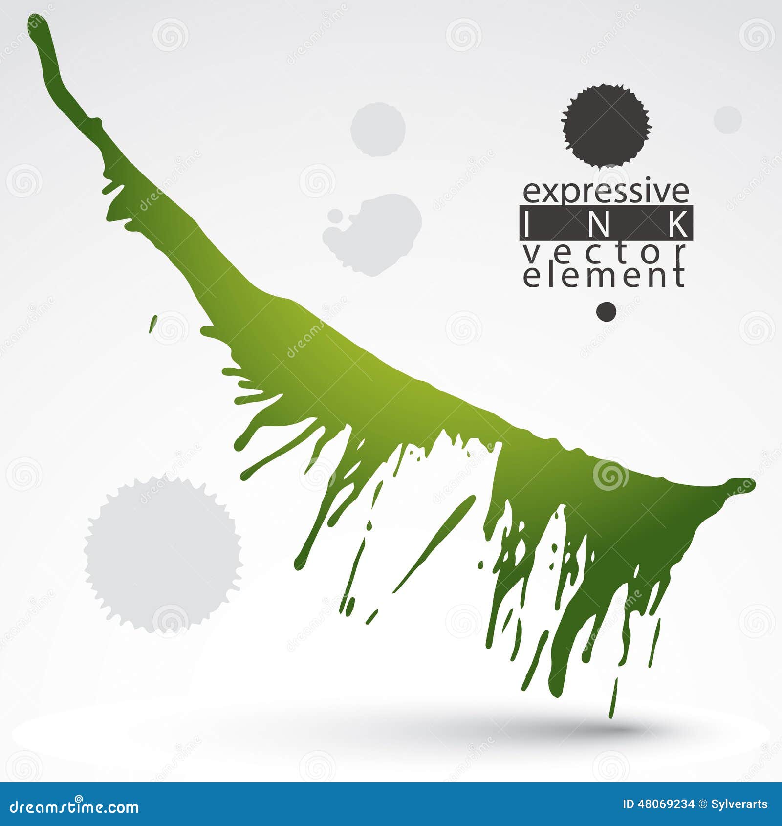 Vector Colored Brush Painted Ink Blob, Eps8 Smudge Background. W Stock ...