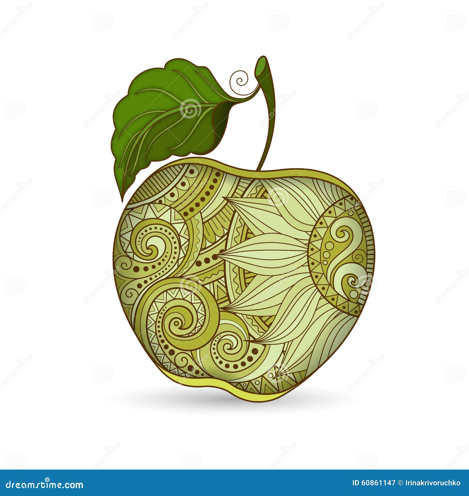 Vector Colored Contour Apple Stock Vector - Illustration of festival ...