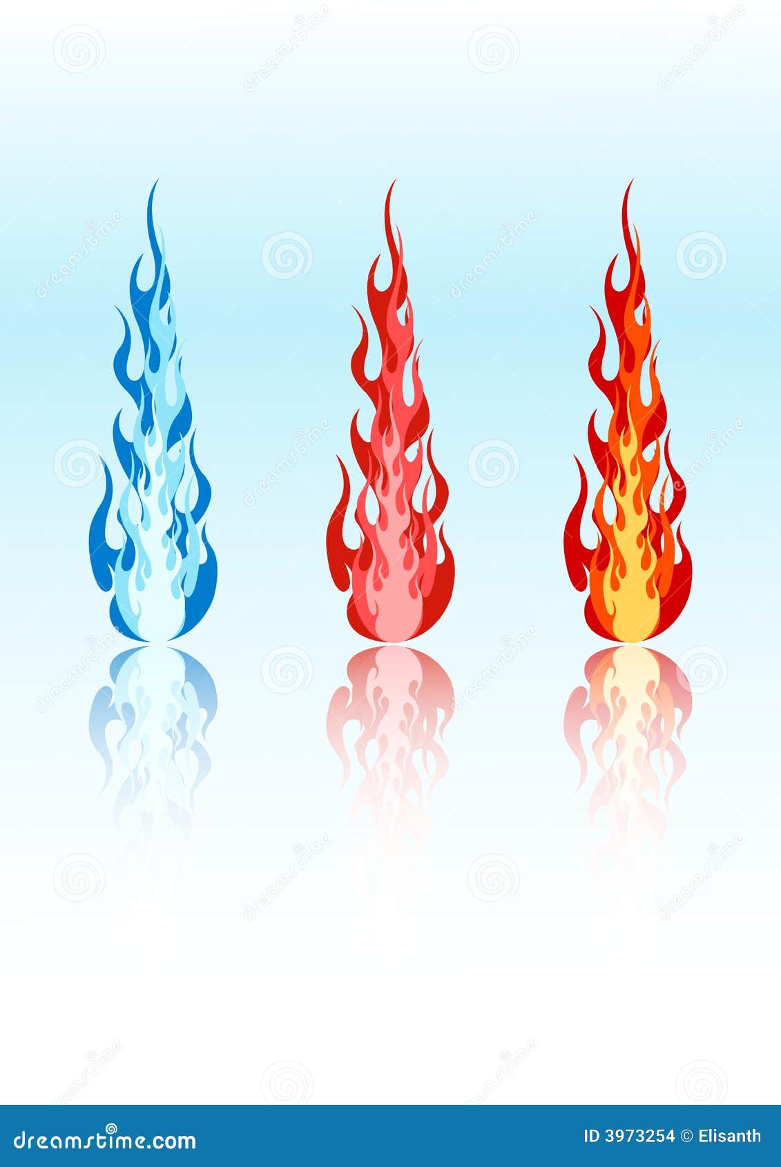 Vector colored flames stock vector. Illustration of icon - 3973254