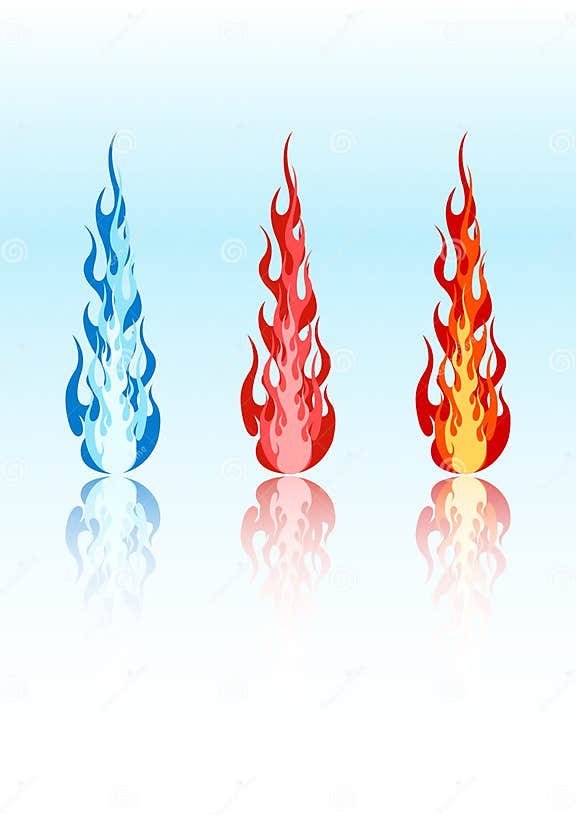 Vector colored flames stock vector. Illustration of icon - 3973254