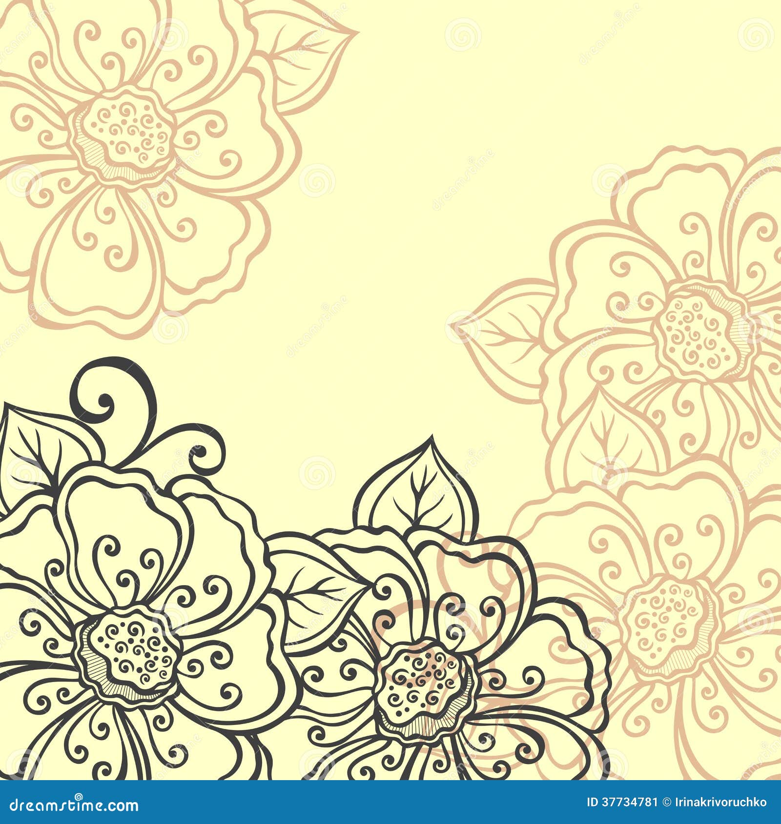 Vector Colored Floral Layout. Stock Vector - Illustration of holiday ...