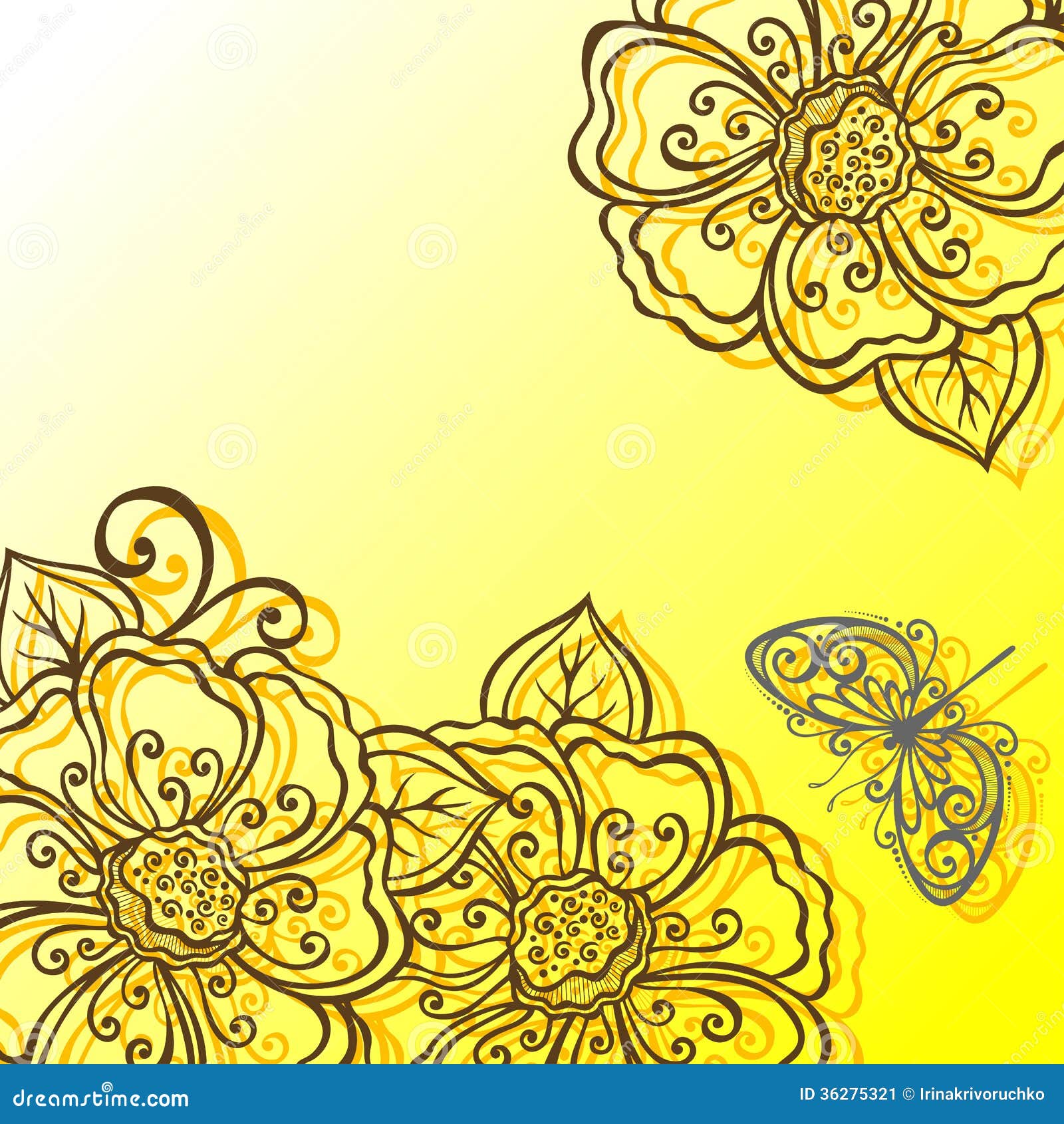 Vector Colored Floral Layout. Stock Vector - Illustration of flora ...