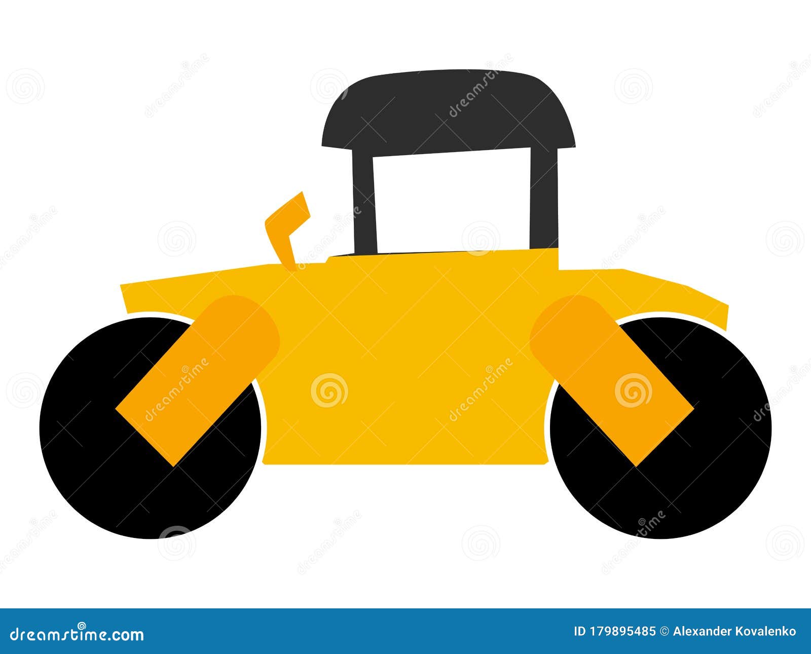 Vector, Colored Illustration of Asphalt Compactor Stock Illustration ...