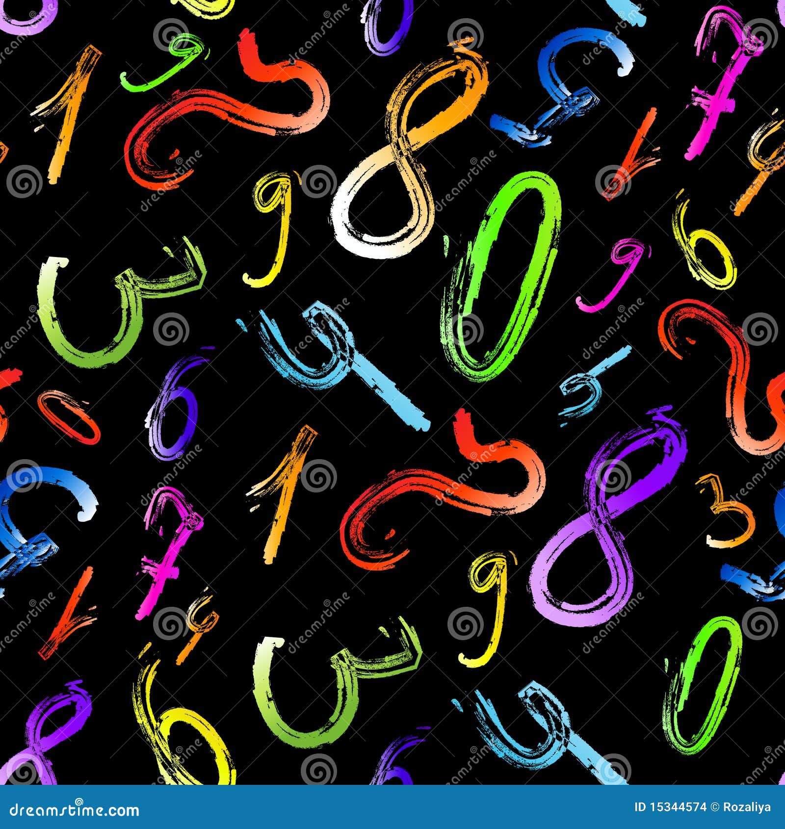 Vector colored numerals stock vector. Illustration of blue - 15344574