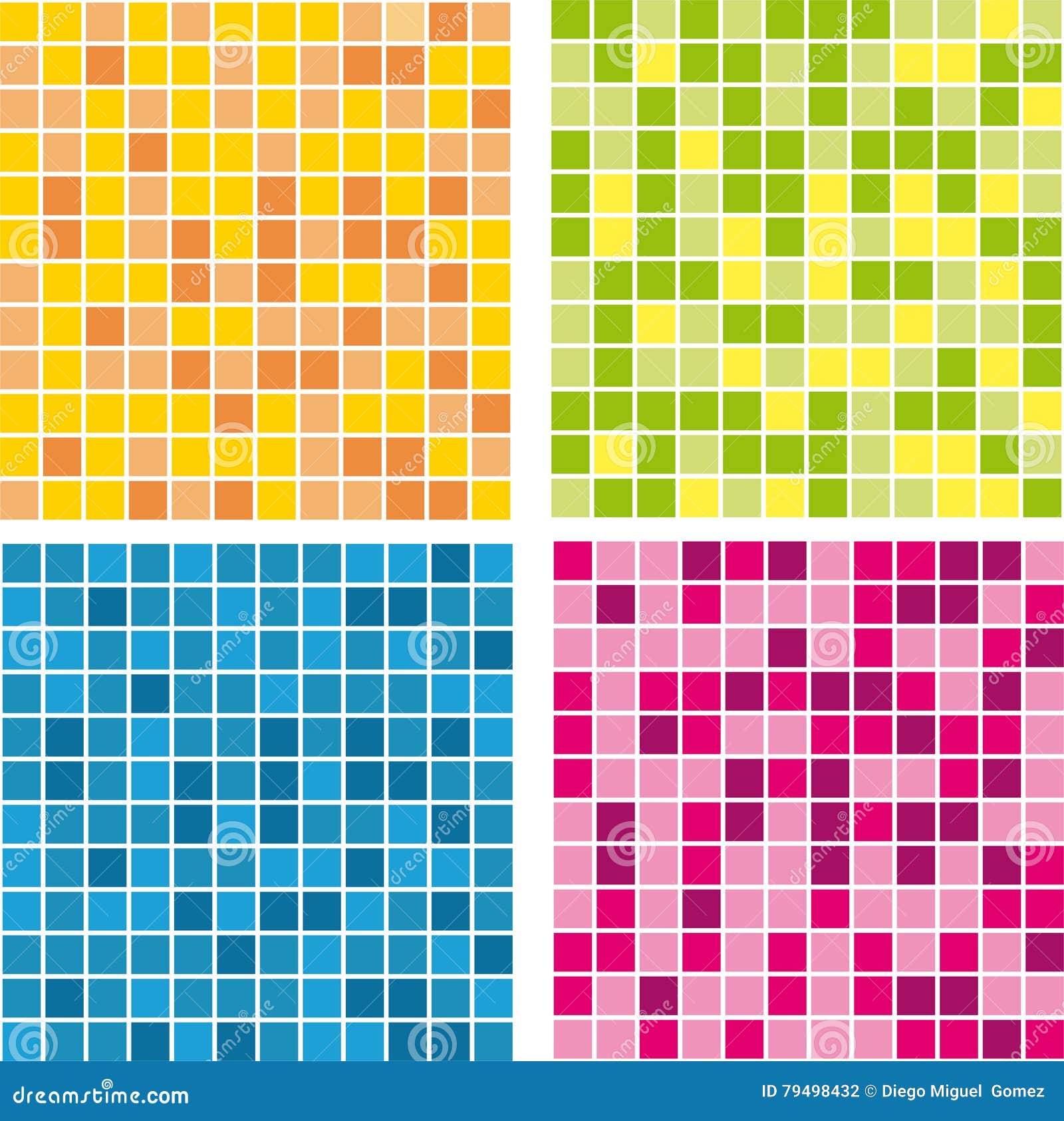 Two Colored Mosaics As An Artistic Background Cartoon Vector ...