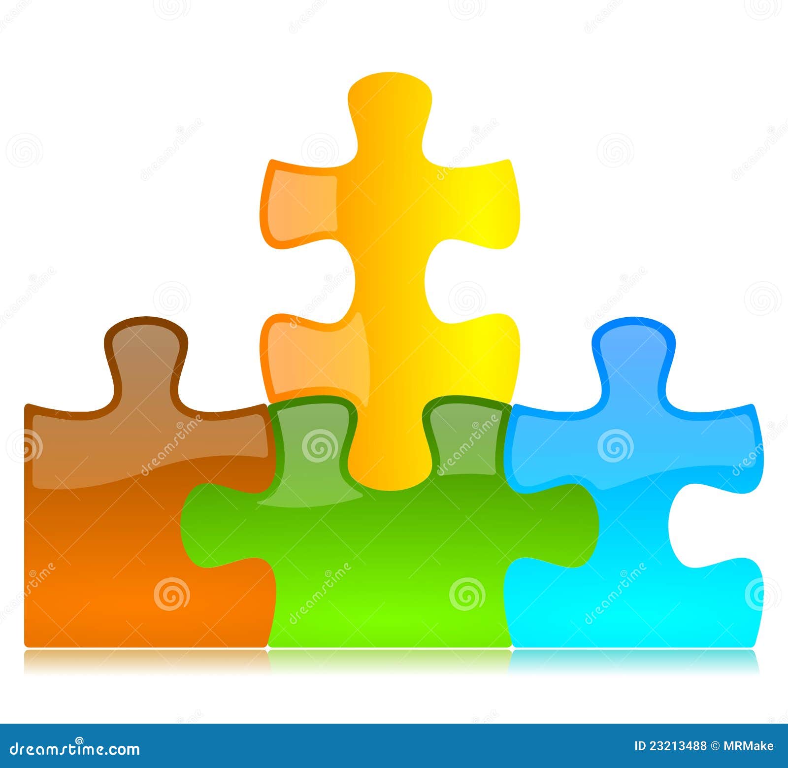 Vector Colored Puzzle Pieces Stock Vector - Illustration of shine ...