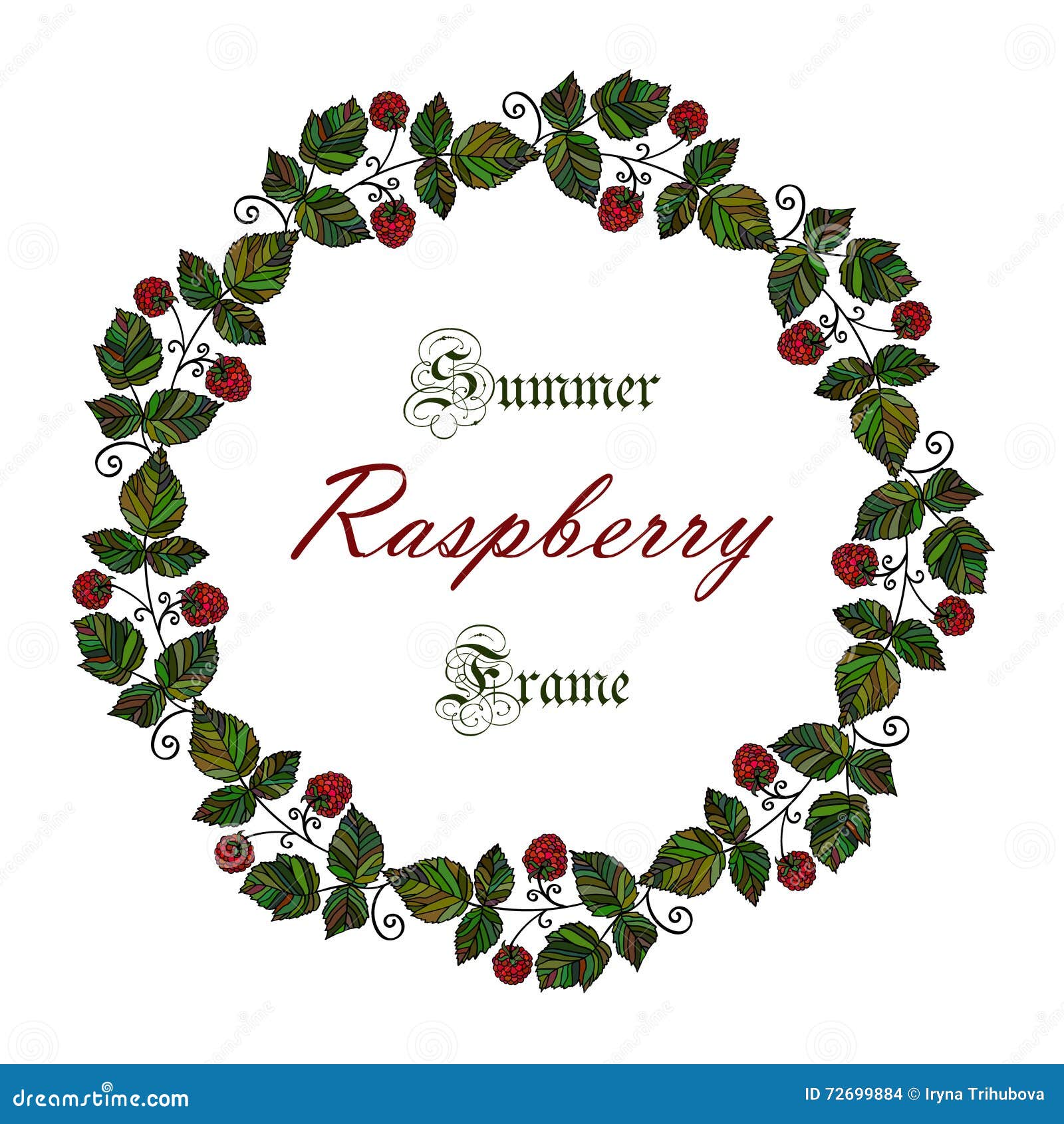 Vector Colored Raspberry Frame Stock Vector - Illustration of golden ...