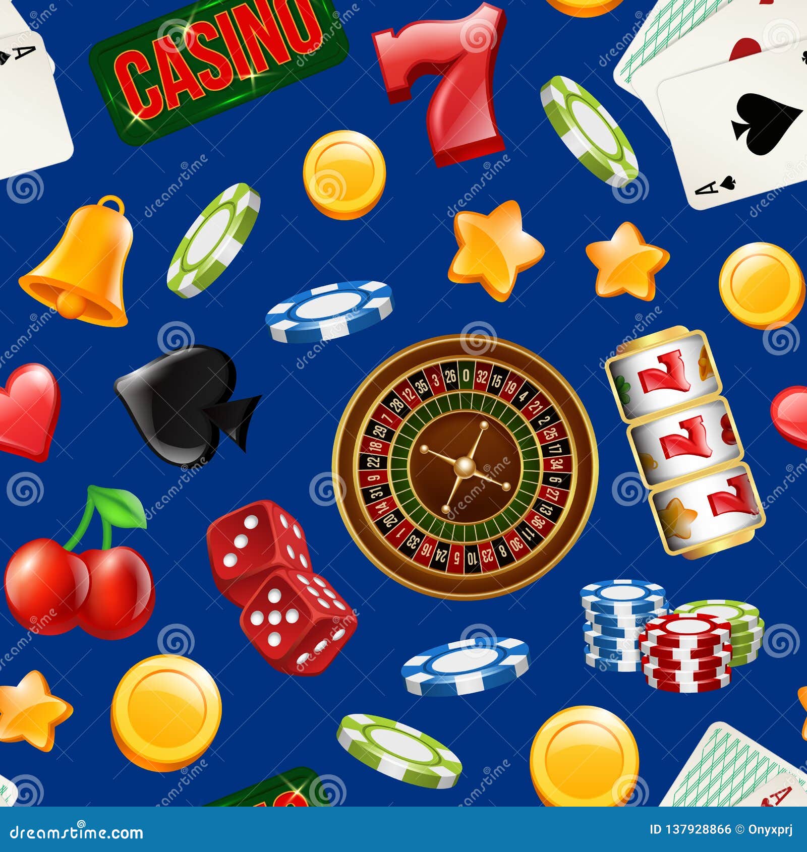 Vector Realistic Casino Gamble Pattern or Background Illustration Stock ...