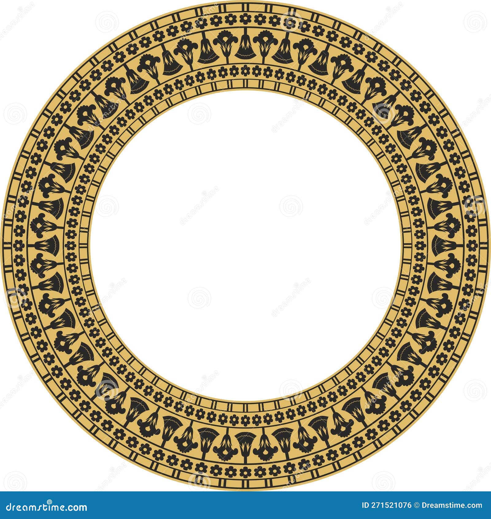 Vector Colored Round Ornament Ring of Ancient Greece. Stock Vector ...