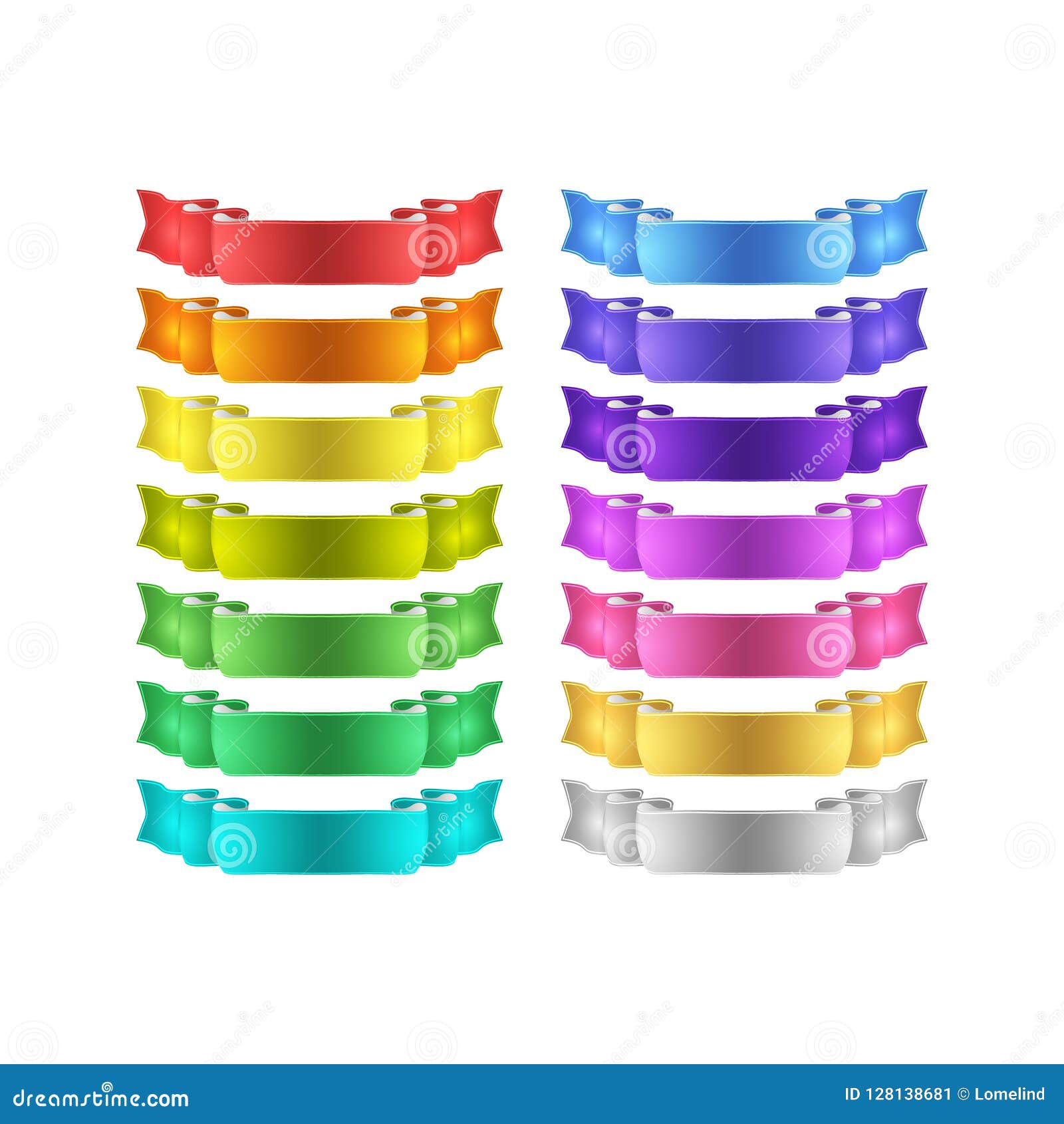 Vector Colored Satin Ribbons Set Stock Illustration - Illustration of ...