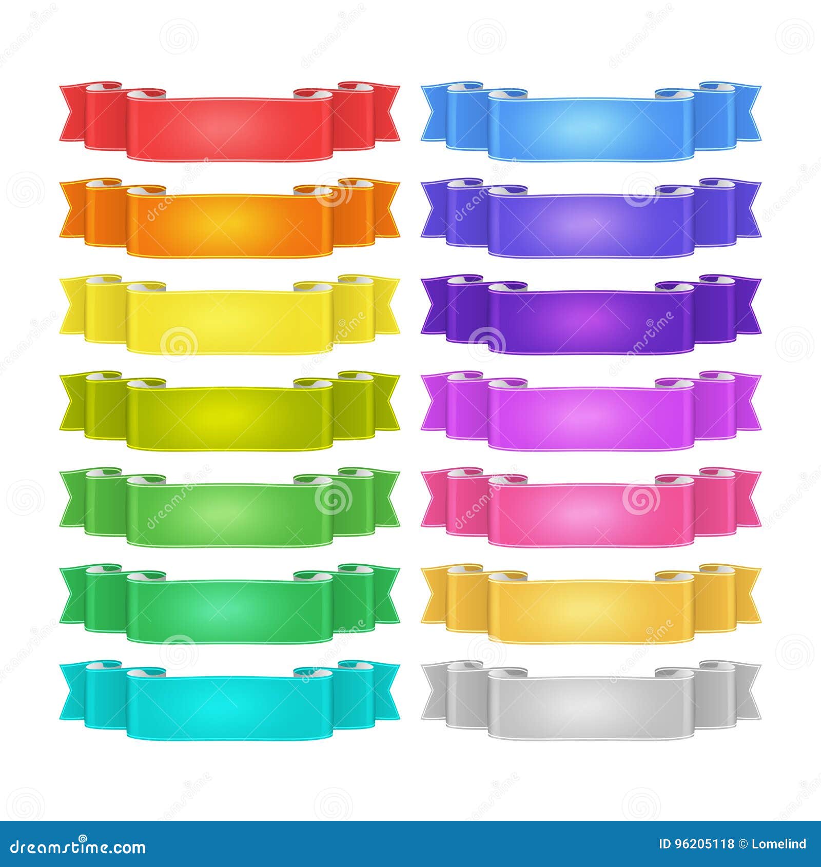 Vector Colored Satin Ribbons Set Stock Illustration - Illustration of ...