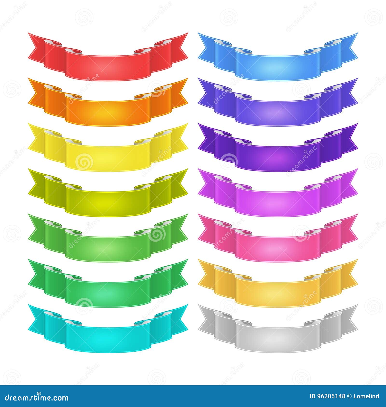 Vector Colored Satin Ribbons Set Stock Illustration - Illustration of ...