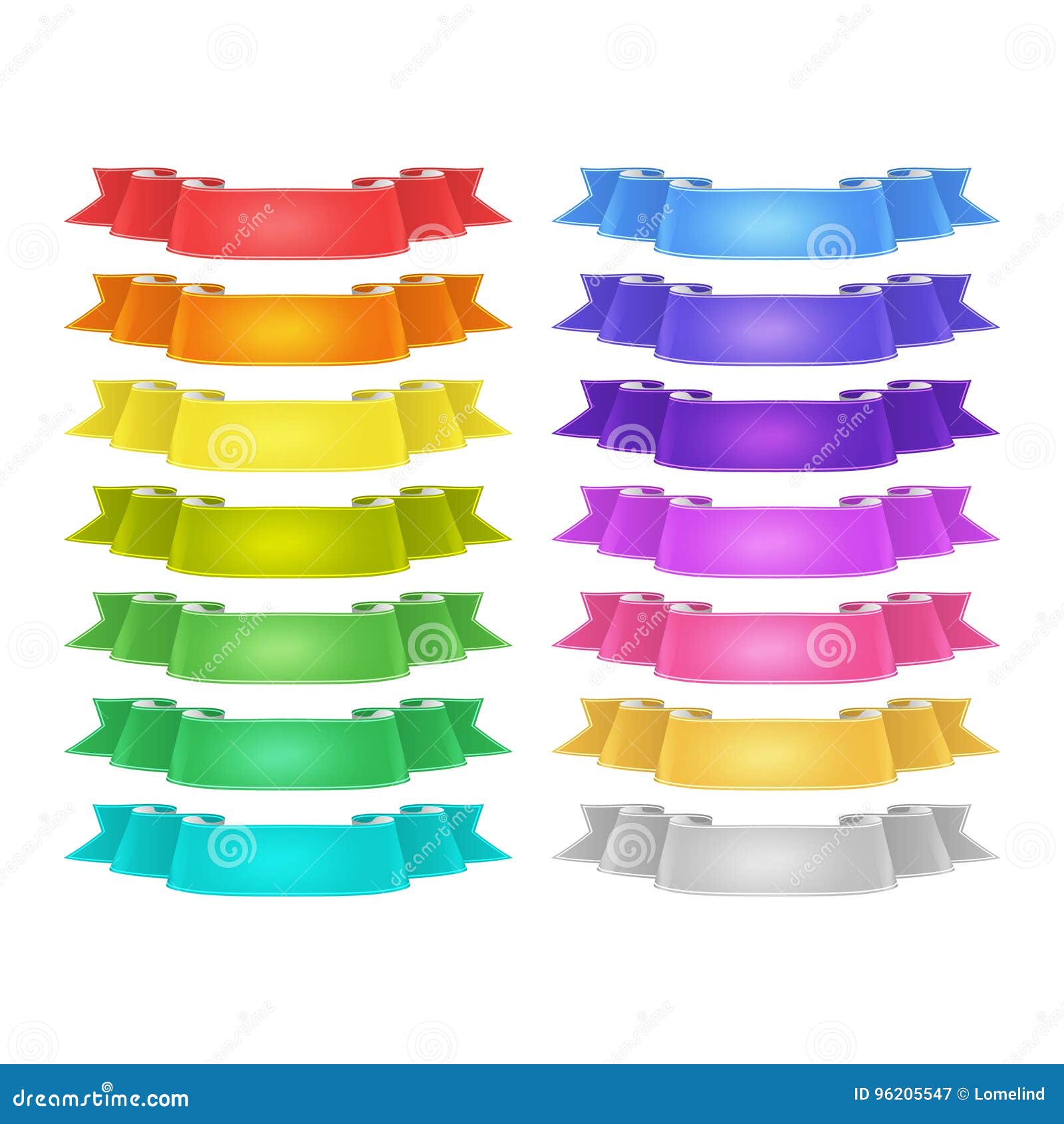 Vector Colored Satin Ribbons Set Stock Illustration - Illustration of ...