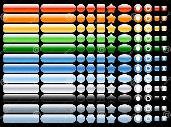 Vector Colored and Shiny Web Buttons Stock Vector - Illustration of ...
