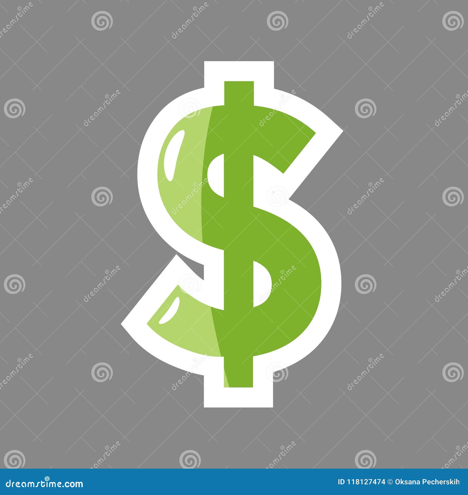 Sticker Dollar Sign In National Flag Colors With One Vertical Line ...