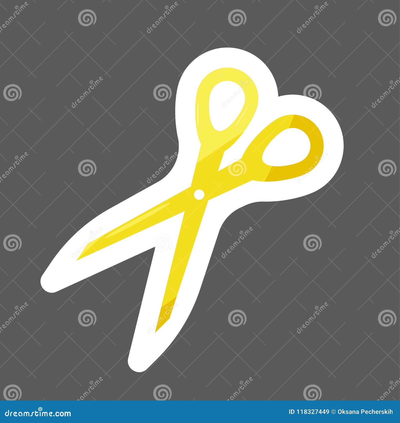 Vector Colored Sticker Icons Scissors. Vector Illustration Scissors ...