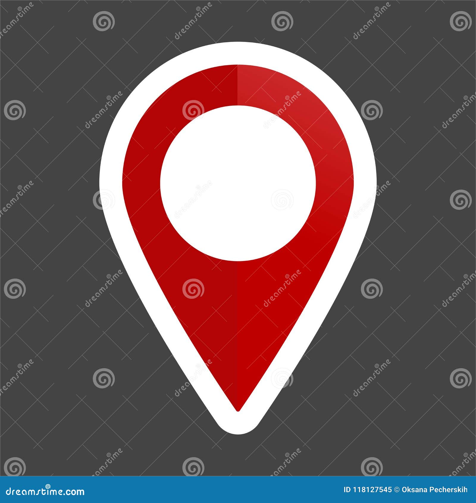 Vector Colored Sticker Image Positioning on the Map. Mark Icon Stock ...
