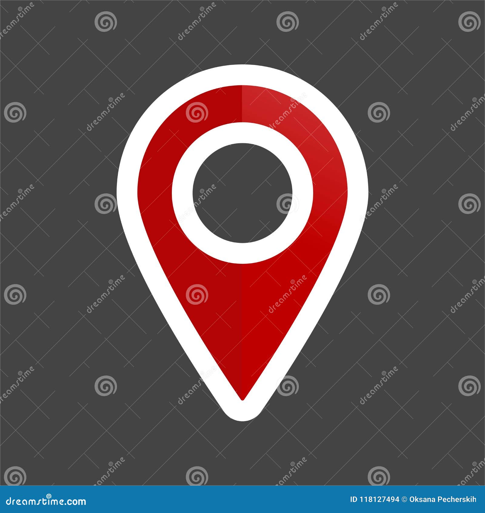 Vector Colored Sticker Image Positioning on the Map. Mark Icon Stock ...