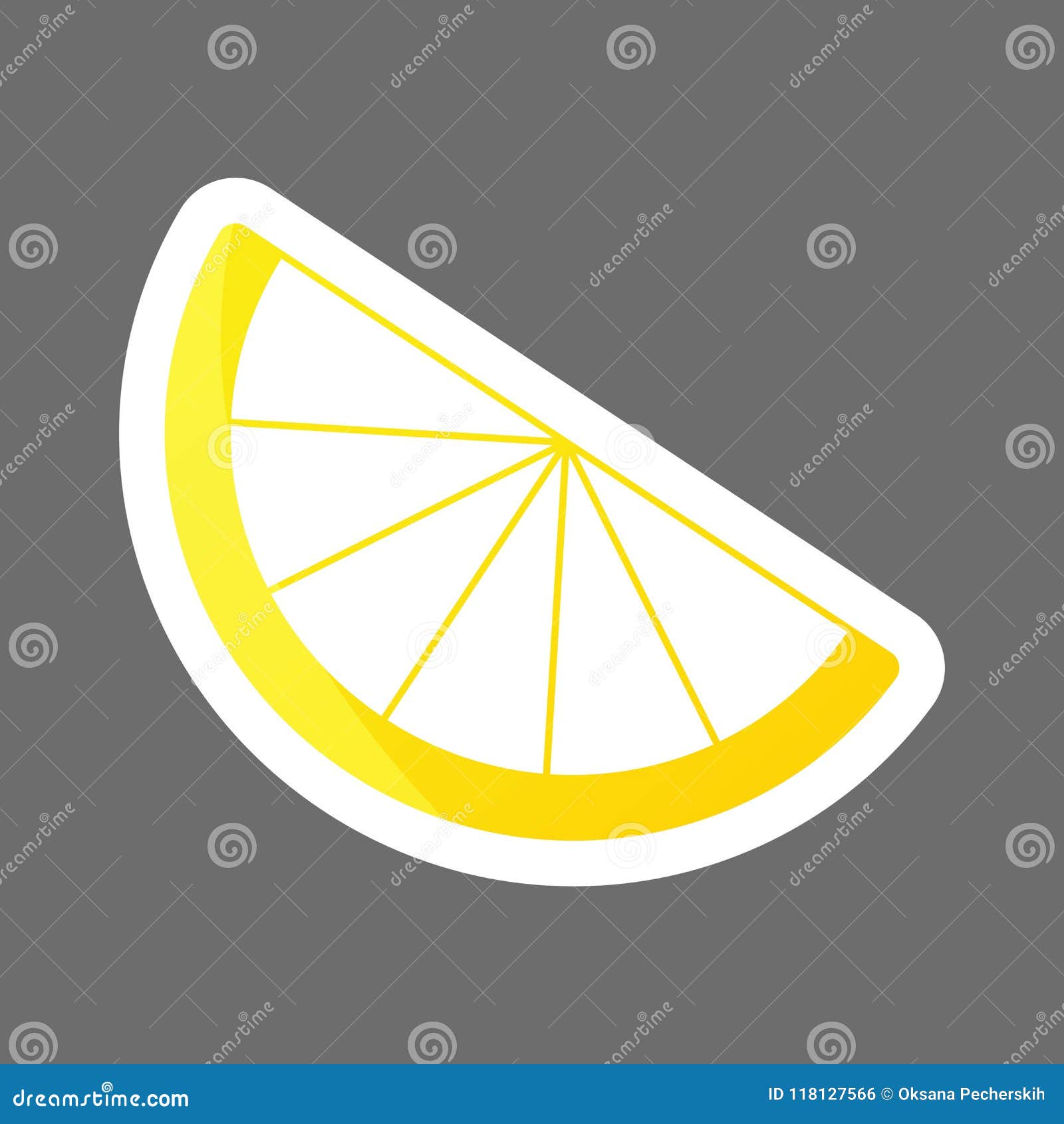 Vector Colored Sticker of a Slice Citrus. Vector Icon of Lemon, Stock ... Vector Colored Sticker of a Slice Citrus. Vector Icon of Lemon, Stock ...