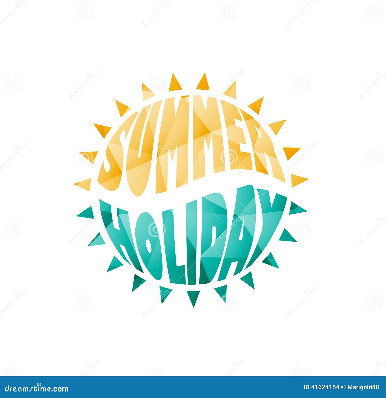 Vector Colored Summer Holiday Text Stock Vector - Illustration of beach ...
