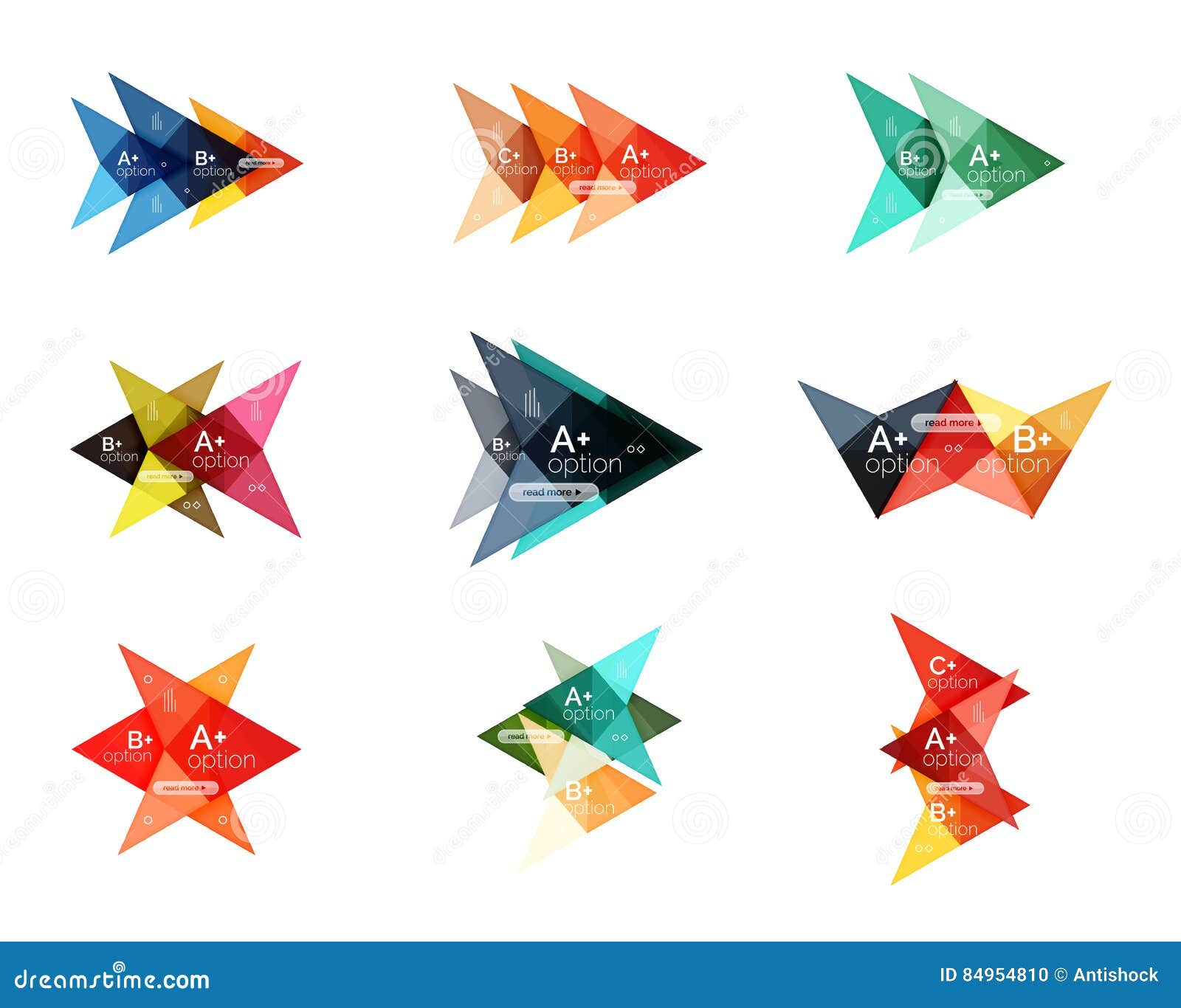 Vector Colorful Arrow Option Infographics Templates Set Stock Vector ...