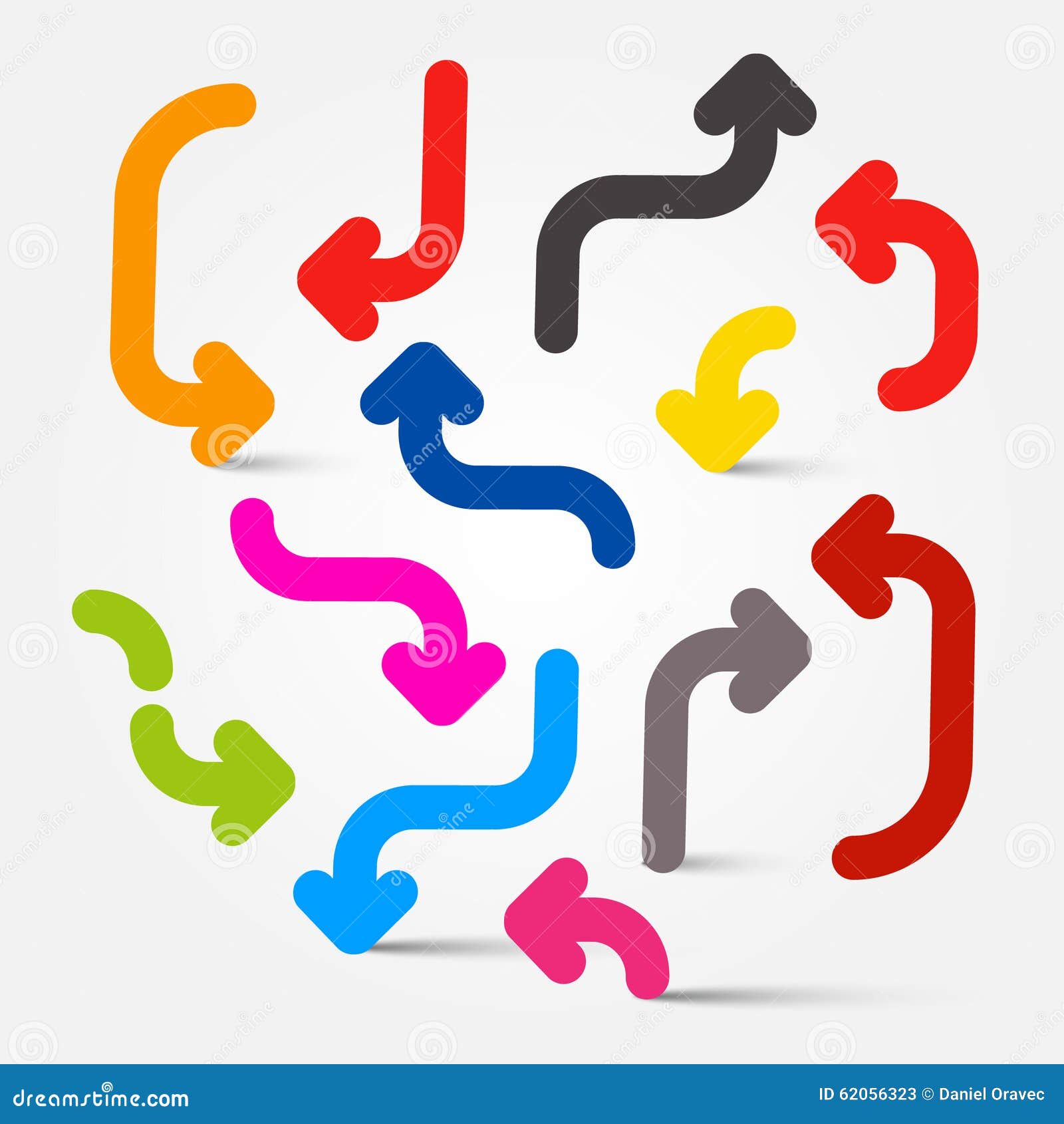 Vector Colorful Arrows Set stock vector. Illustration of arrows - 62056323
